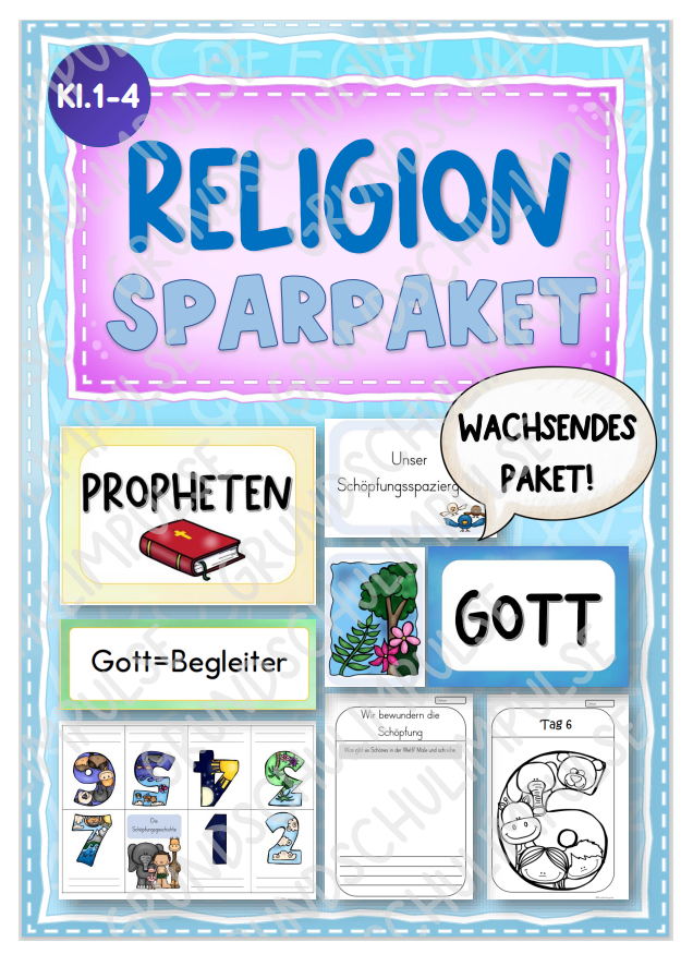 Wachsendes Materialpaket: Religionsunterricht (Klasse 1-4 ...