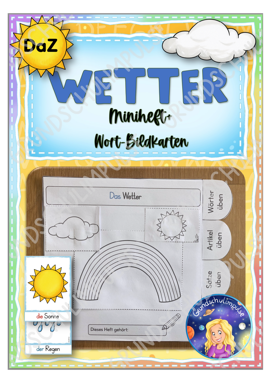 DaZ/DaF: "Das Wetter" Minibuch + Wort-Bildkarten (Paket ...