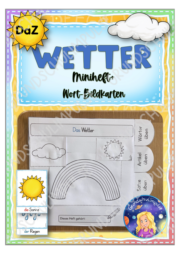 DaZ/DaF: "Das Wetter" Minibuch + Wort-Bildkarten (Paket ...