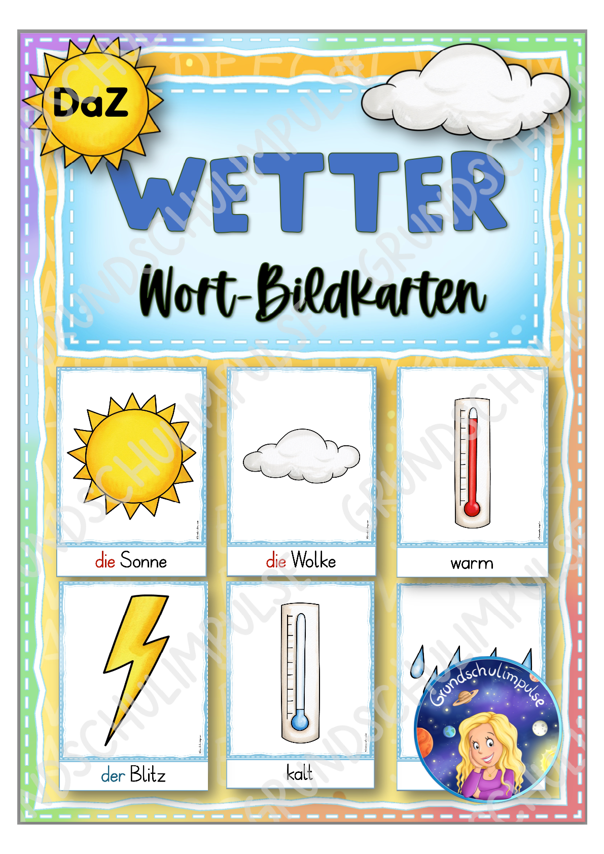 DaZ/DaF: "Das Wetter" - Wort-Bildkarten – Grundschulimpulse